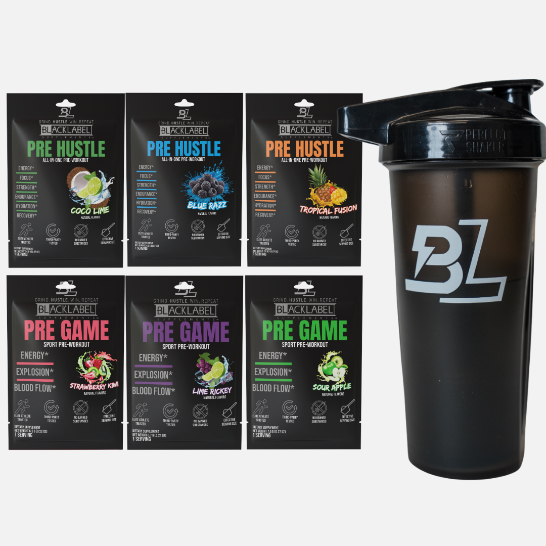 PRE WORKOUT SAMPLES + SHAKER – BLACKLABEL Supplements
